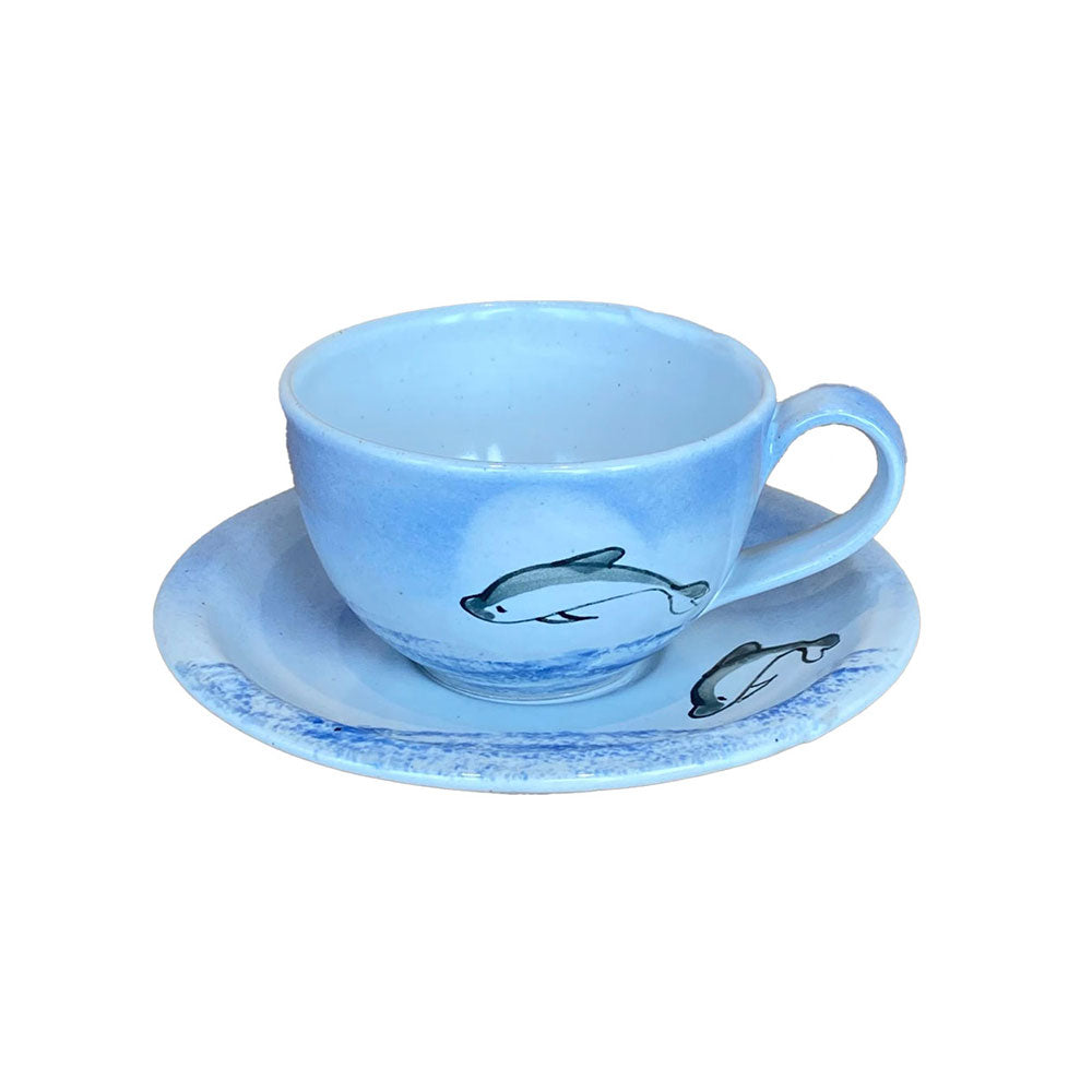 Dolphin Cup and Saucer – Uig Pottery